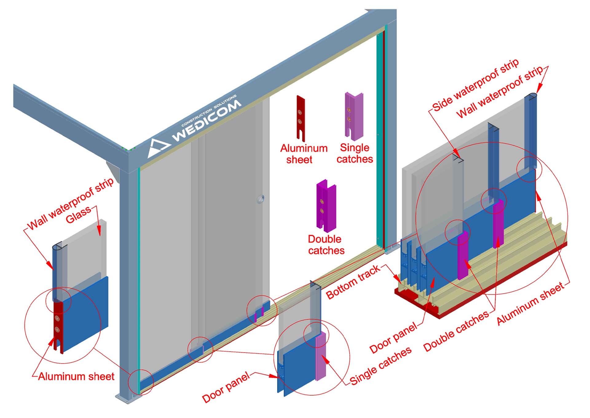 Glass Sliding Wall - For Patio, Office, Home & Back Yard
